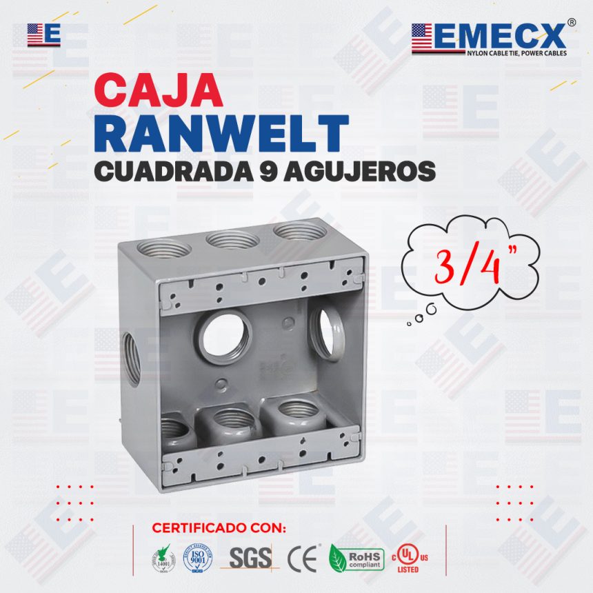 CAJA CUADRADA RANWELT 9 AGUJEROS 3/4" - Grupo Yllaconza