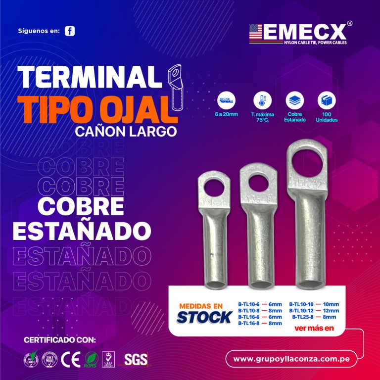 Terminal Tipo Ojal Cañón Largo - Cobre Estañado - Grupo Yllaconza