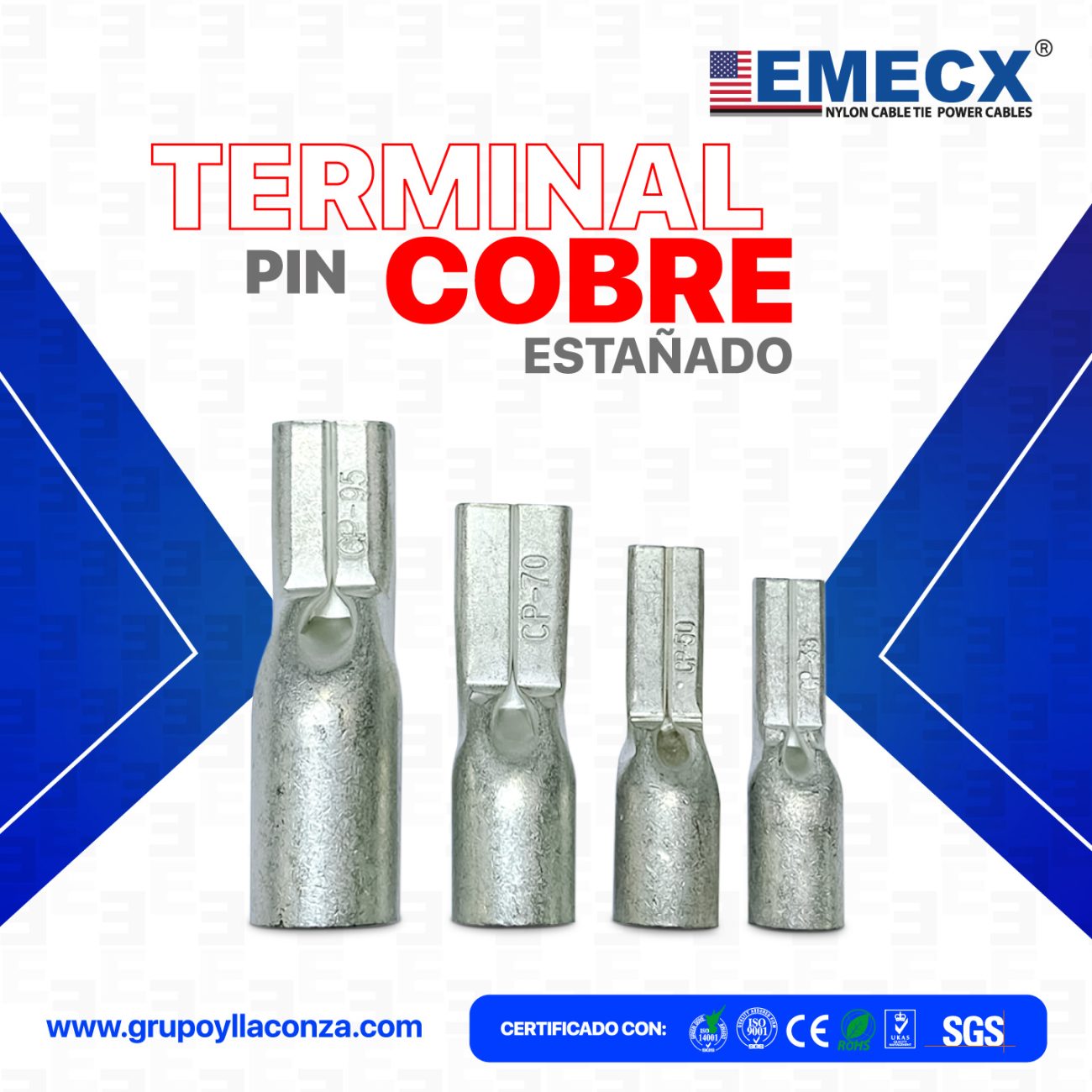 Terminal Tipo Ojal Cañón Largo - Cobre Estañado - Grupo Yllaconza